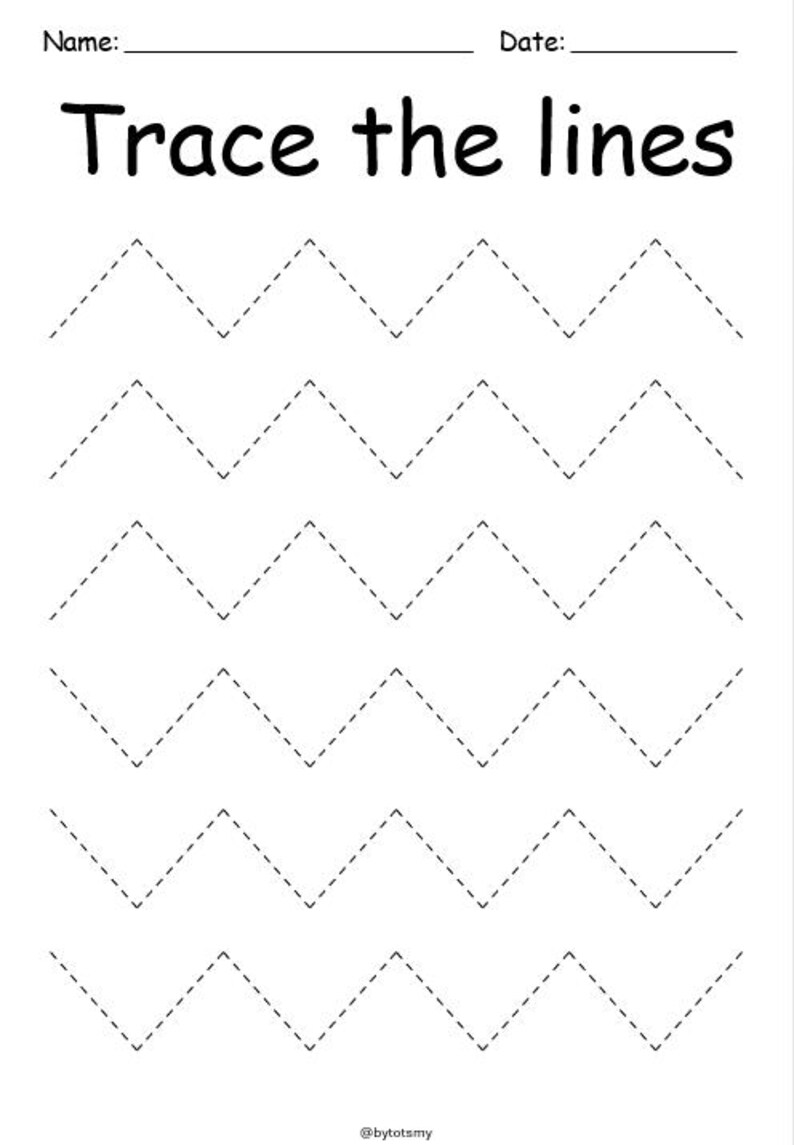 Montessori Tracing Worksheet | Fine Motor Skills, Scissor Practice (PDF ...