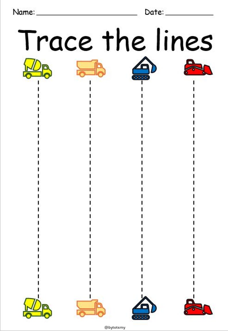 Montessori Tracing Worksheet | Fine Motor Skills, Scissor Practice (PDF ...