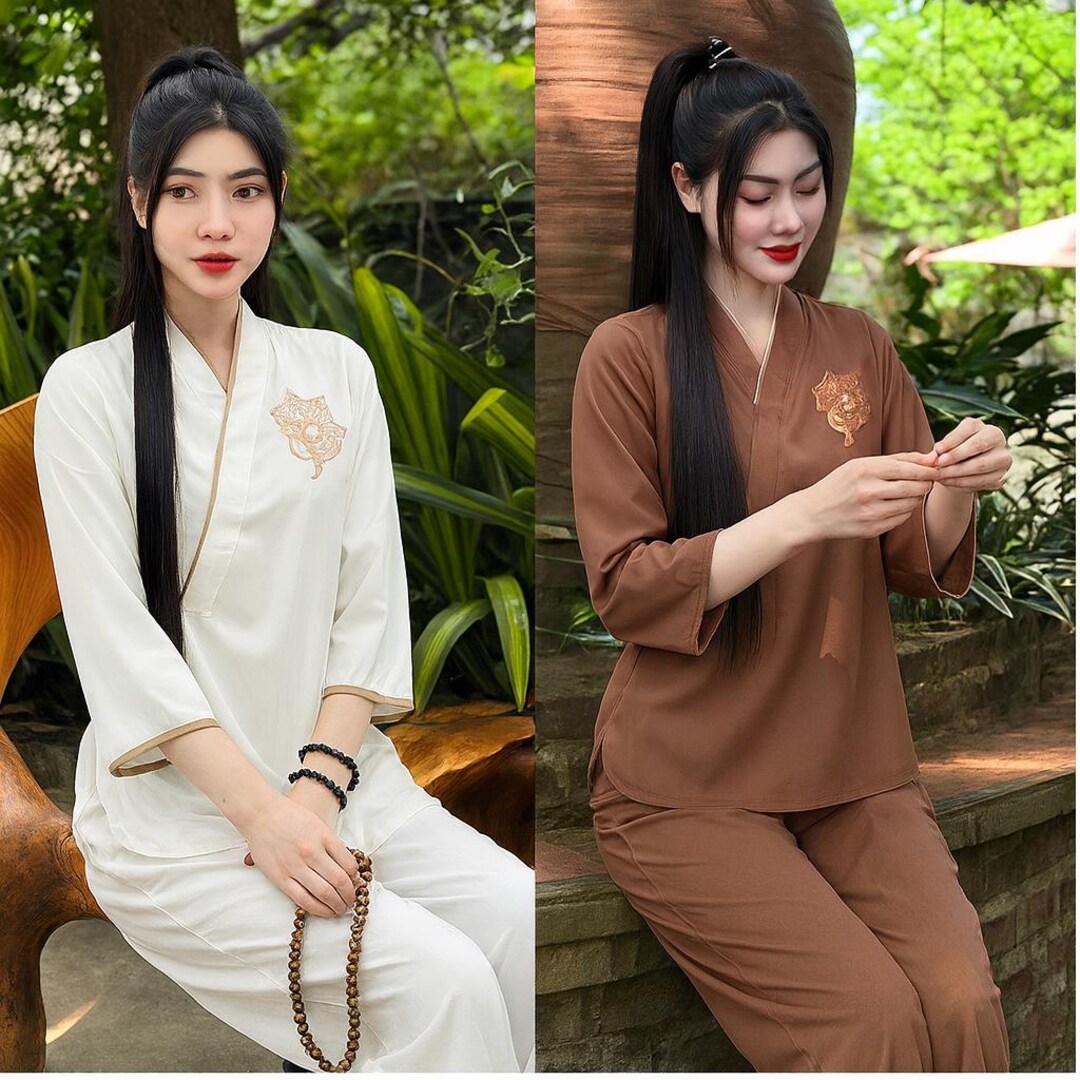 Pre-made, Buddhist Temple Outfit Set, Soft Comfortable Meditation Robe ...