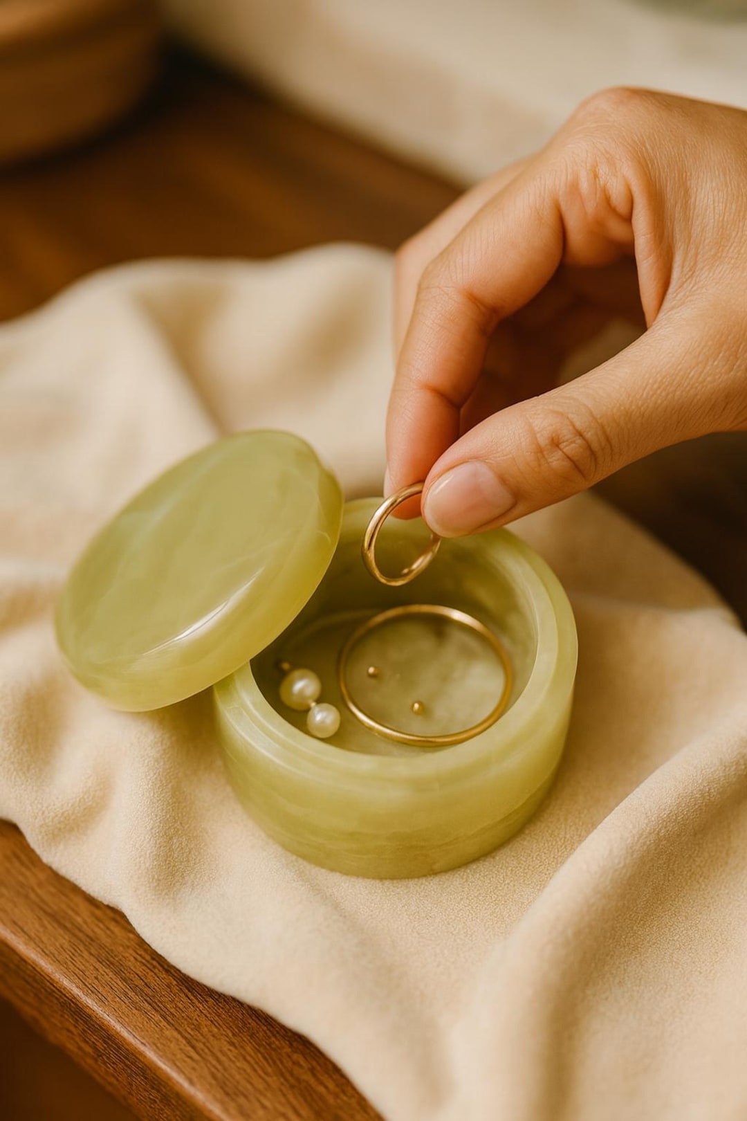 Green Marble Ring Box With Lid Vintage Stone Trinket Jewelry Box Unique ...