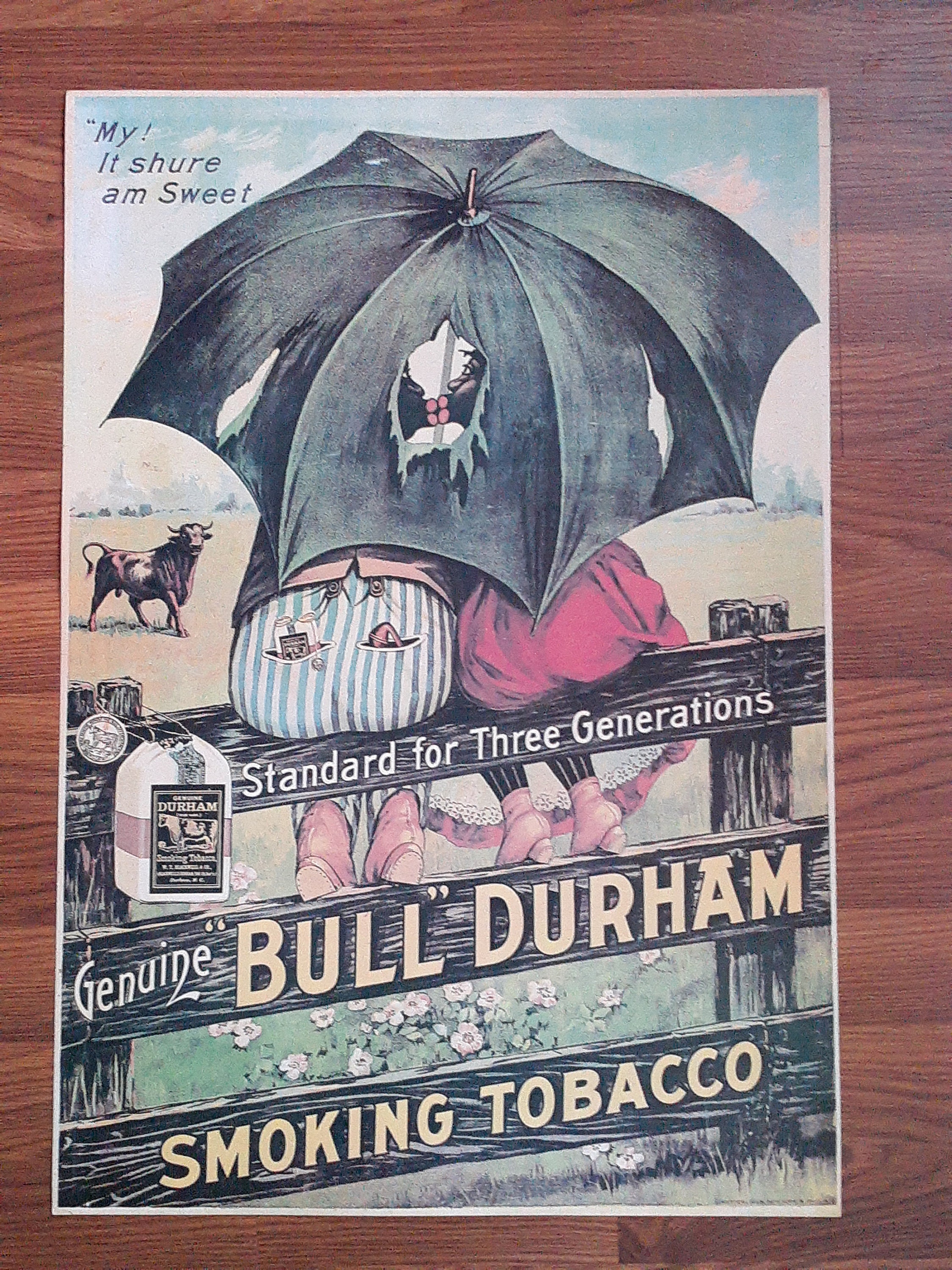 Vintage Advertising Poster for Bill Durham Smoking Tobacco on - Etsy