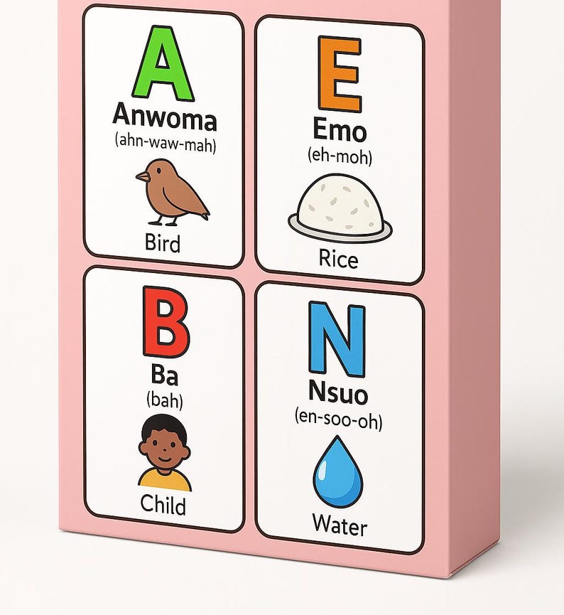 Printable + Digital Ghana Alphabet Flashcards – Bilingual Twi-english ...