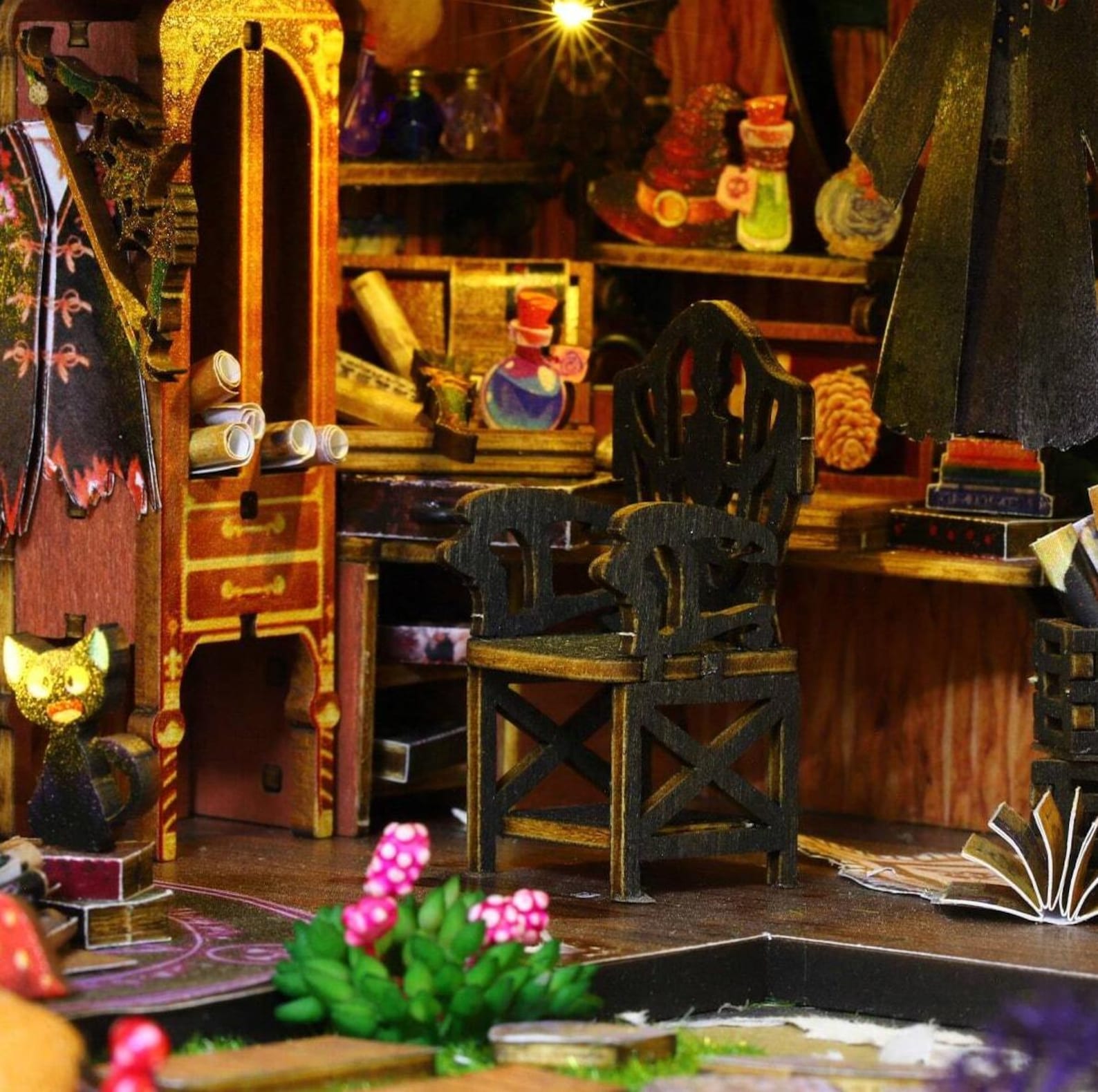 DIY Miniature Haunted House Kit With LED Lights – Gothic Dollhouse ...