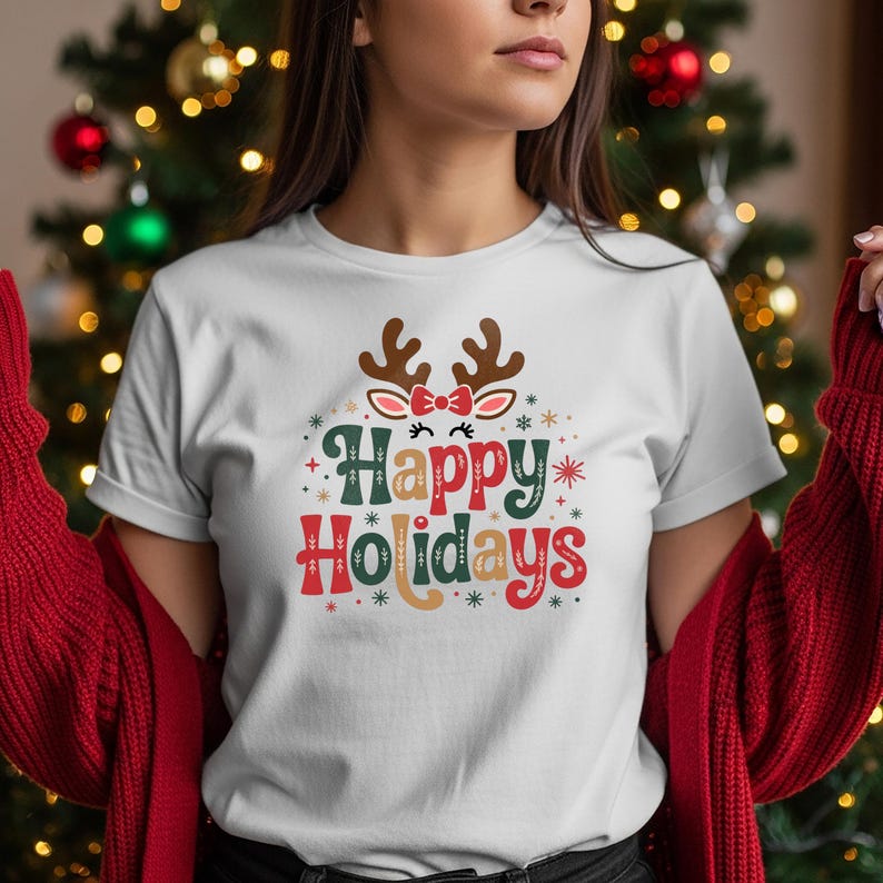 Cute Reindeer Christmas SVG Bundle, Festive Holiday Clipart PNG, Santa ...