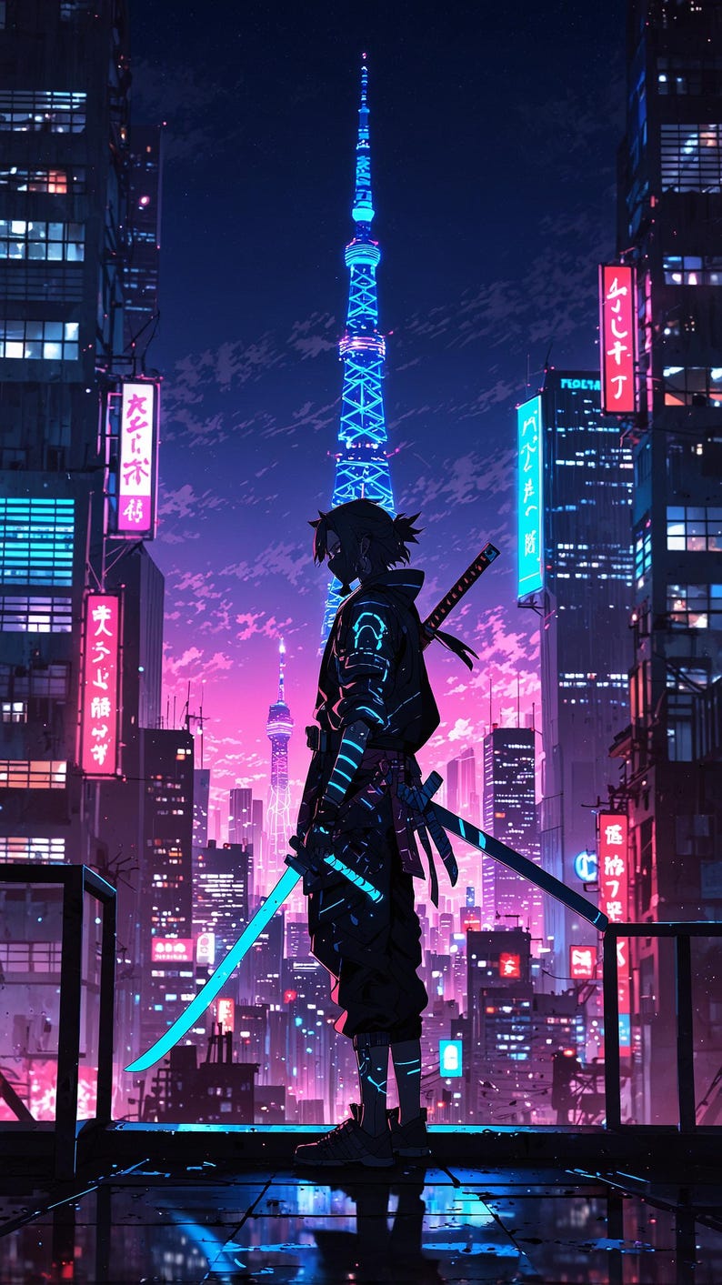 5 Epic Cyberpunk Anime Wallpapers | Neon Futuristic PFP Pack | Digital ...