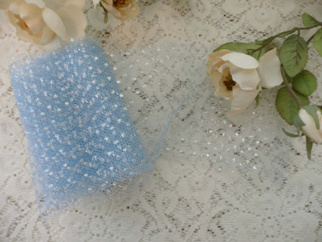 Pretty Pale Blue Tulle With Silver Threads 5 Yards 4 1/4 Wide - Etsy