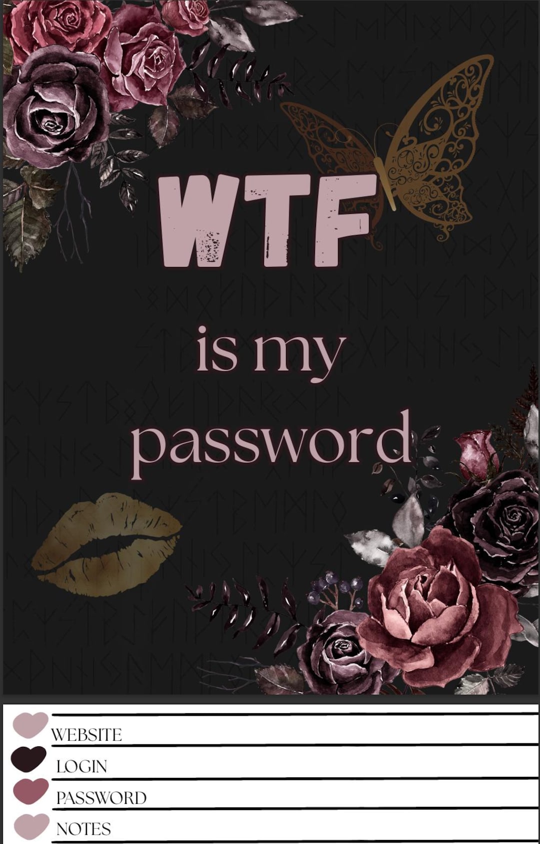 Printable Password Log | Editable Digital Download | Website & Login ...