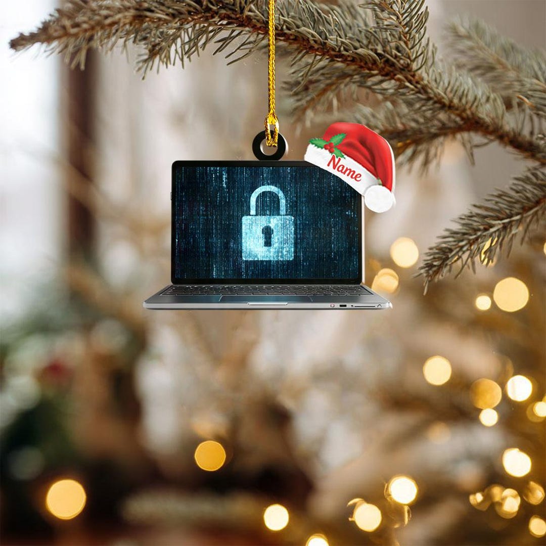 Cybersecurity Lock Screen Laptop Ornament, Personalized Cybersecurity ...