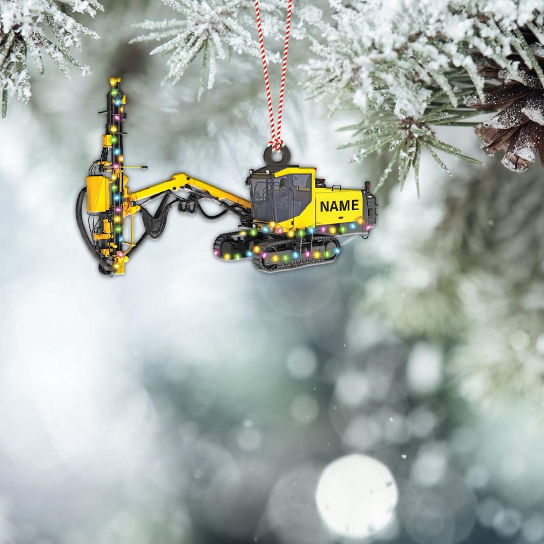 Drilling Rig Machine Christmas Hanging Ornament, Drilling Rig Flat 2D ...