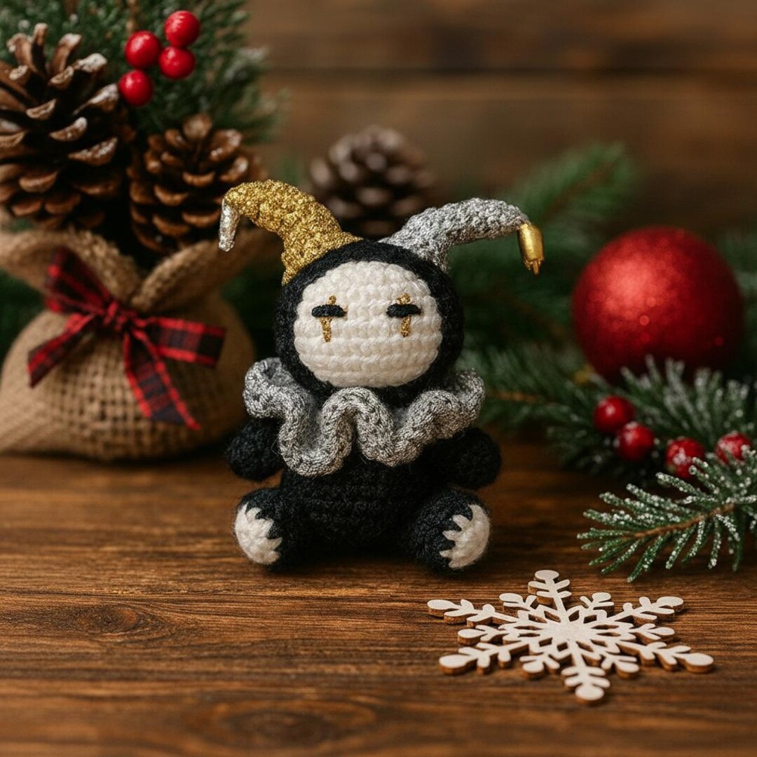 Crochet Mini Jester Pattern PDF, Amigurumi Clown Doll Keychain Tutorial ...