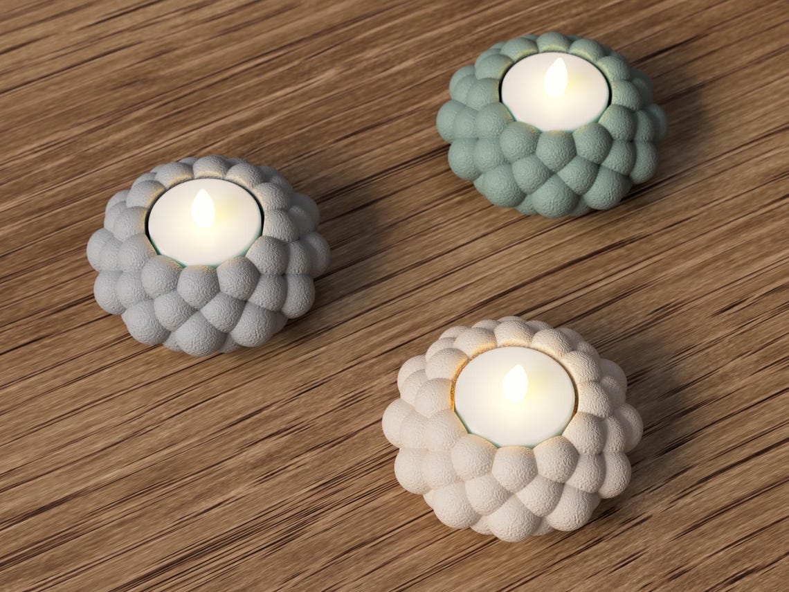 Bubble LED Tealight Holder: Modern Textured Flameless Candle Decor - Etsy