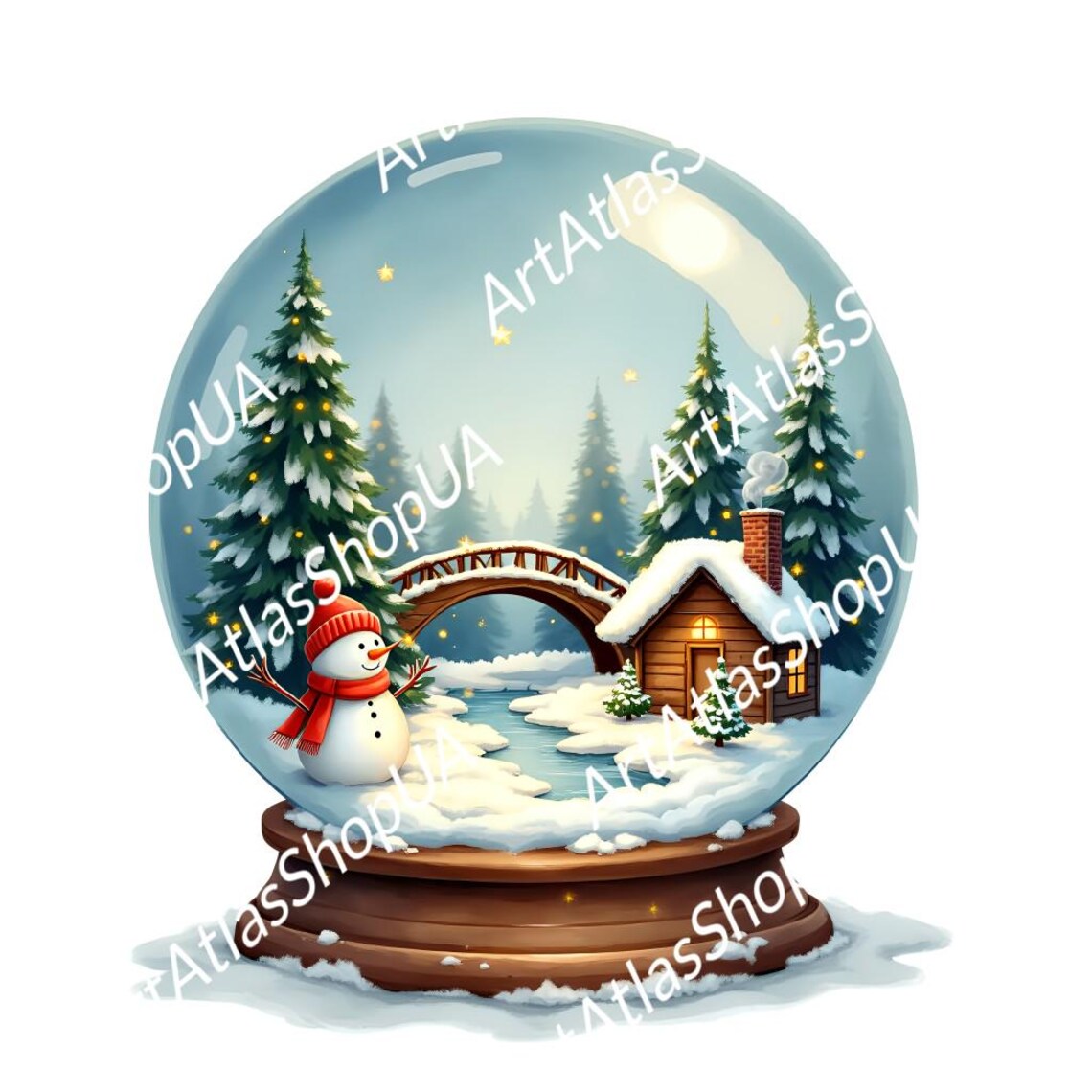 Christmas Snow Globe Clipart – 20 Whimsical Winter Scene Images JPG ...