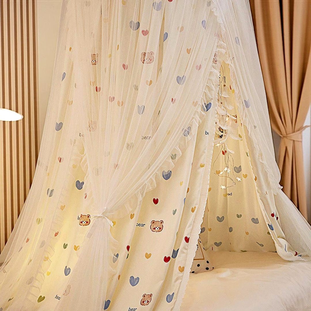 Princess Bed Canopy: Double-layer Dome, No-drill Mosquito Net - Etsy