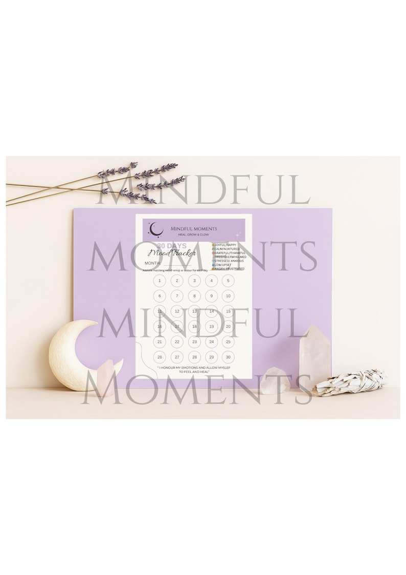 30 Day Mood Tracker Printable | Monthly Mood Chart & Wellness Tracker ...