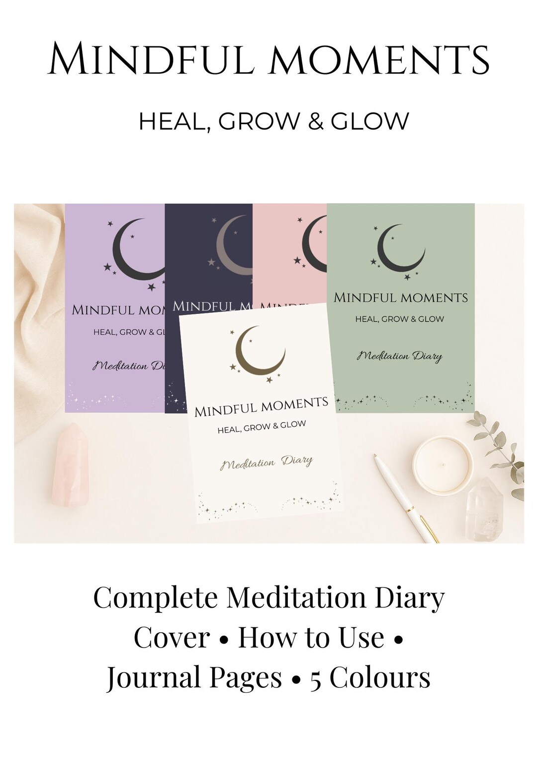 Meditation Diary Printable | Daily Mindfulness Journal | Self Care ...