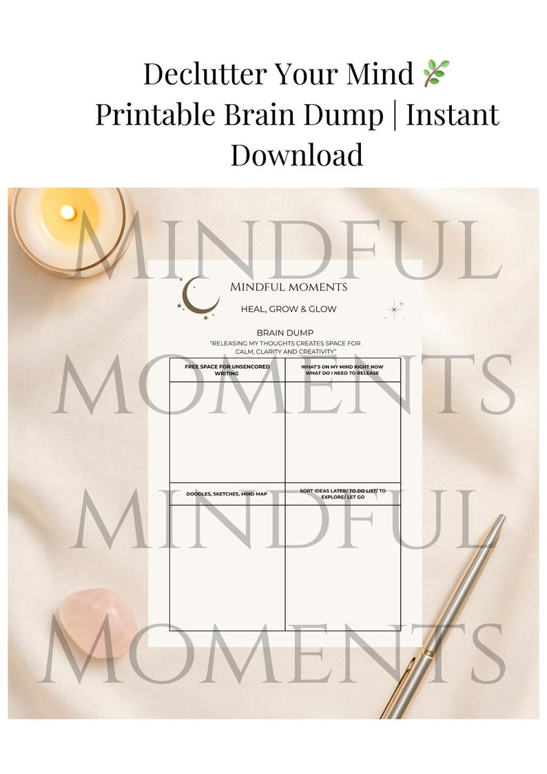 Brain Dump Journal Printable | Mind Clarity Planner | Organise Thoughts ...