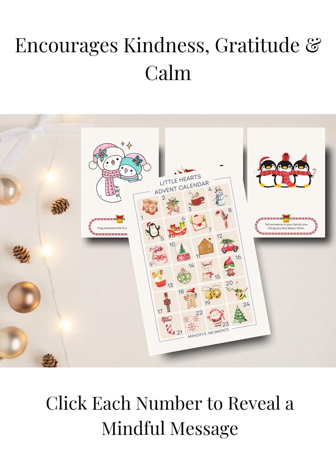 Kids Mindful Christmas Advent Calendar | 25 Days of Kindness (A4 PDF ...