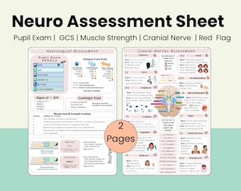 Neuro Assessment Cheat Sheet: Cranial Nerve Exam, GCS (printable PDF ...