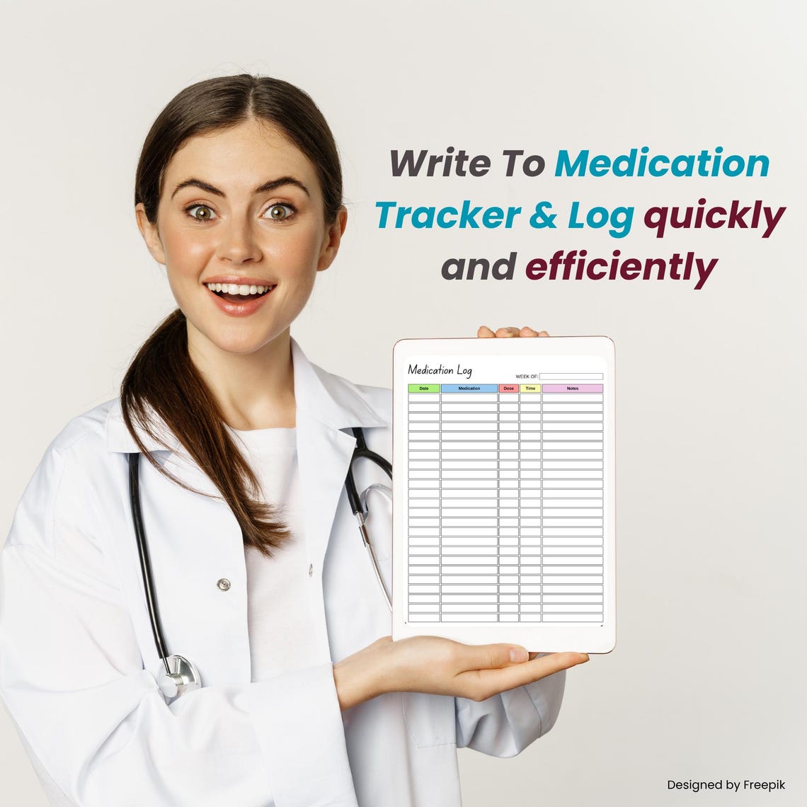 Printable Medication Tracker | Medicine Log, Doses (canva Editable PDF ...