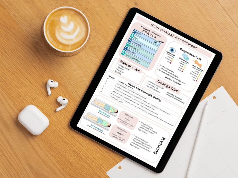 Neuro Assessment Cheat Sheet: Cranial Nerve Exam, GCS (printable PDF ...