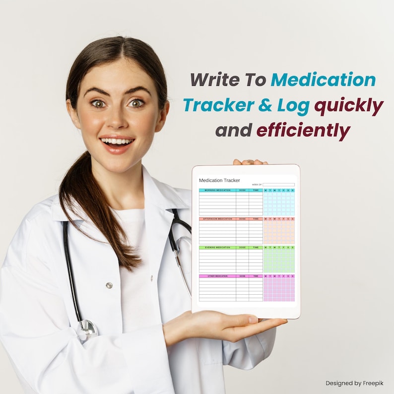 Printable Medication Tracker | Medicine Log, Supplements Checklist (PDF ...