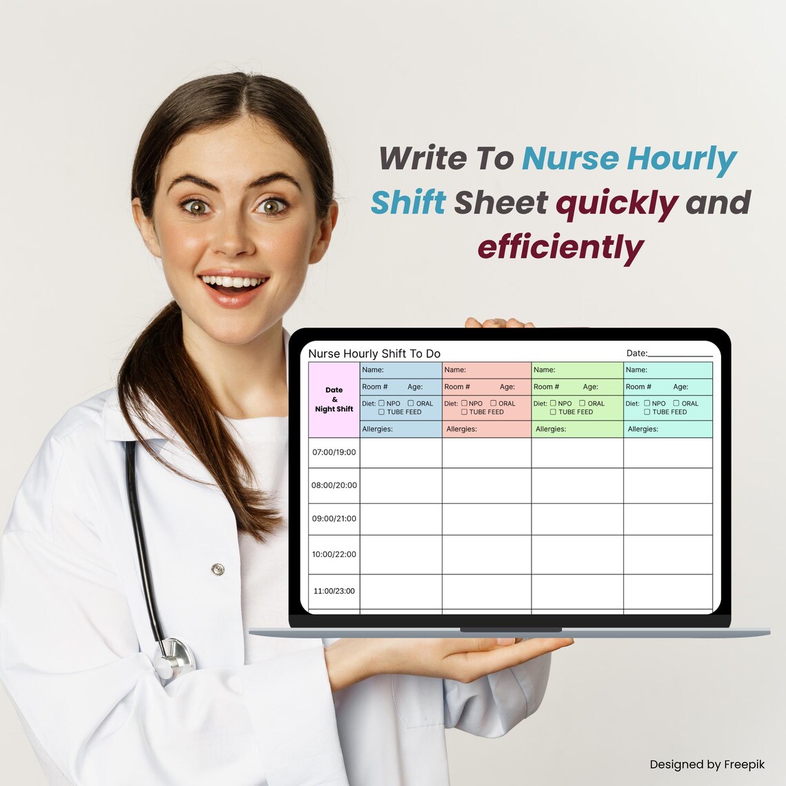 Nurse Hourly Shift Planner | Shifts Manage Planner | Long Term Care ...