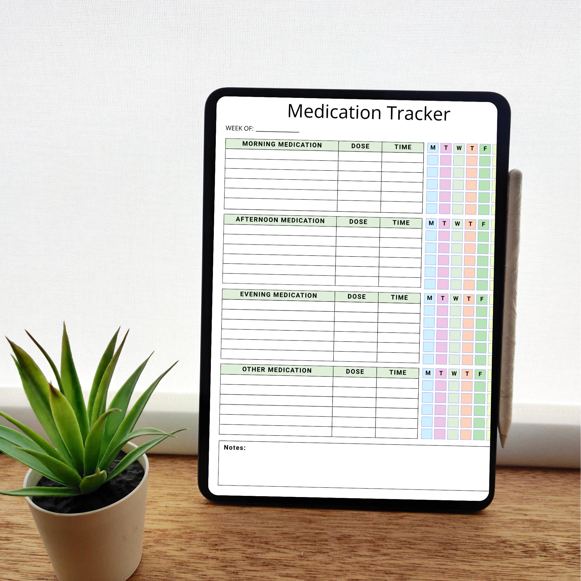 Printable Medication Tracker | Medicine Log, Doses (canva Editable PDF ...
