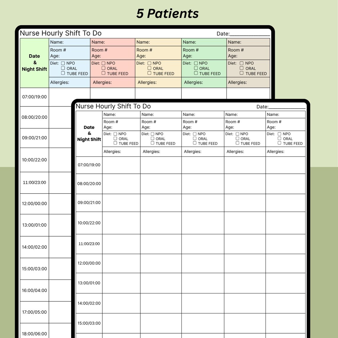 Nurse Hourly Shift Planner | Shifts Manage Planner | Long Term Care ...