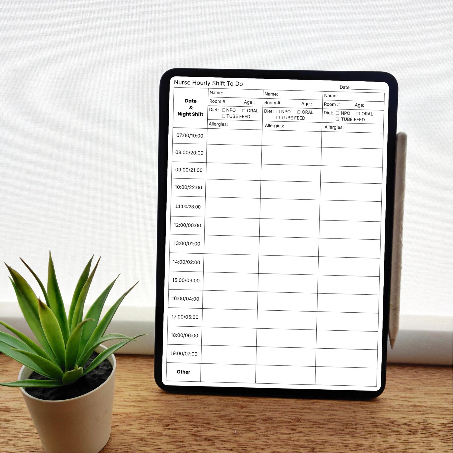 Nurse Hourly Shift Planner | Shifts Manage Planner | Long Term Care ...