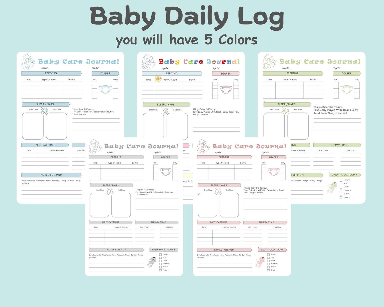 Baby Daily Log Printable | Nanny, Caregiver, Baby Care, Babysitter ...