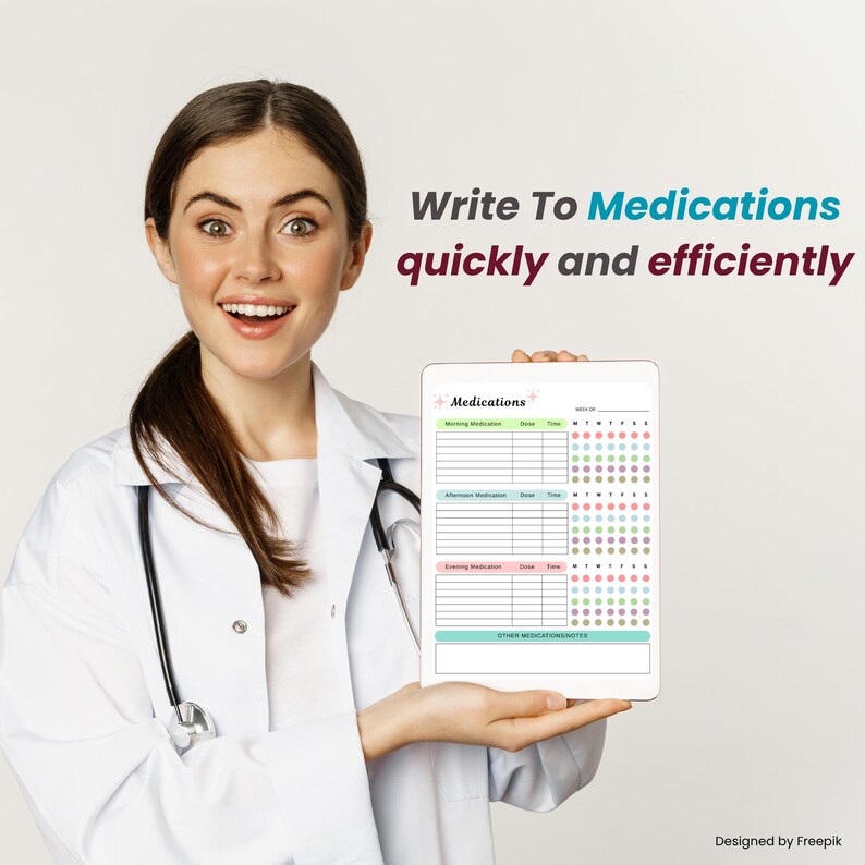 Weekly Medication Tracker Printable | Editable Chart (A4/US Letter) - Etsy