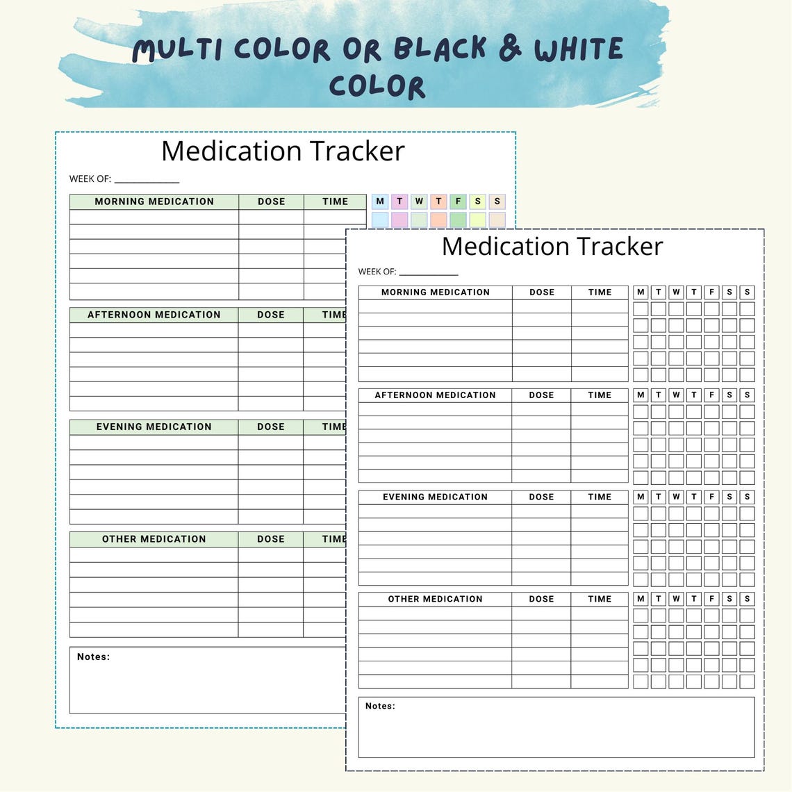Printable Medication Tracker | Medicine Log, Doses (canva Editable PDF ...