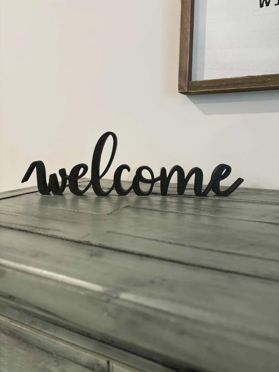 3D Printed Welcome Sign – Modern Tabletop Decor, Housewarming Gift - Etsy