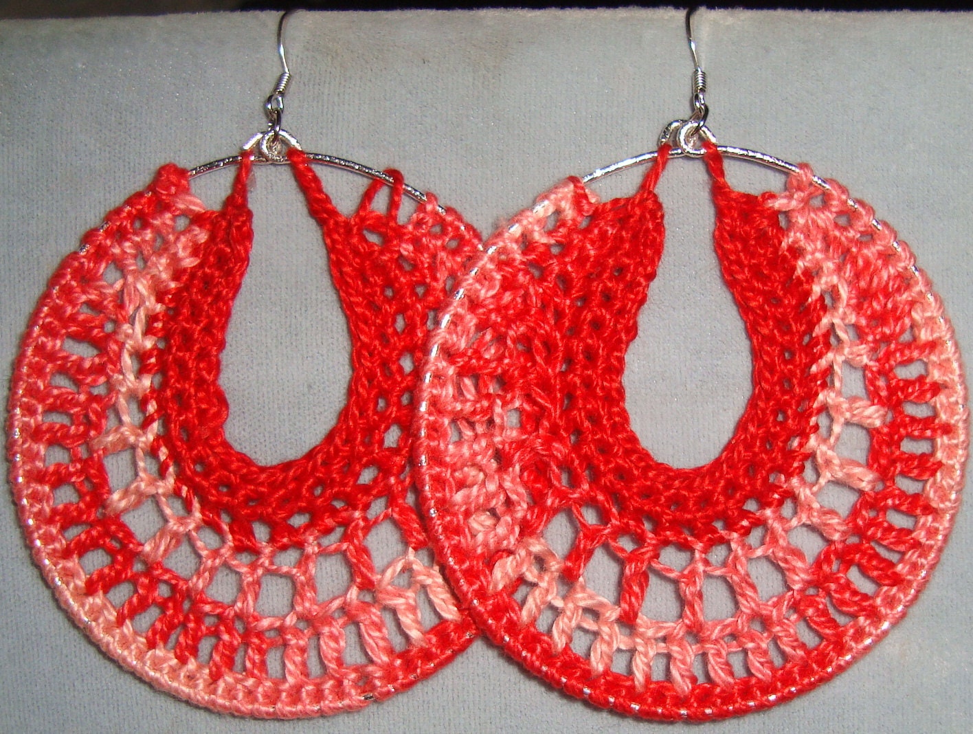 Multi-color Rasta Handmade Crochet Hoop Earrings - 4 Different Color ...