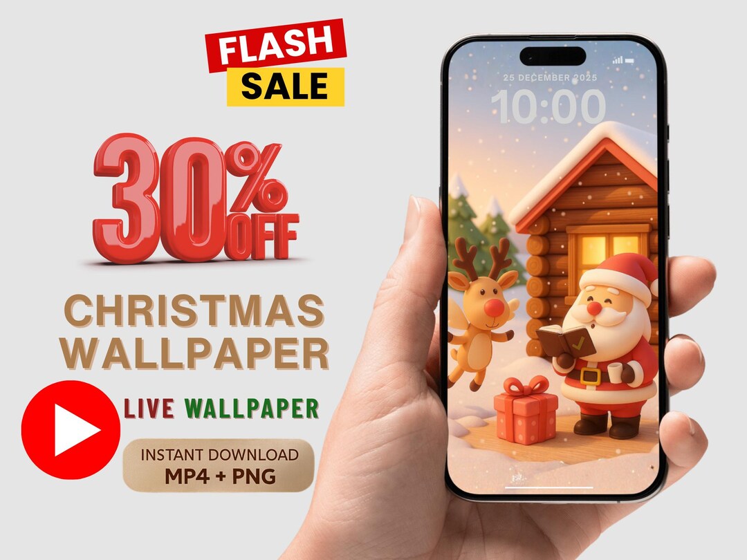 Animated Santa Reindeer Christmas Wallpaper | iPhone & Android (MP4 ...