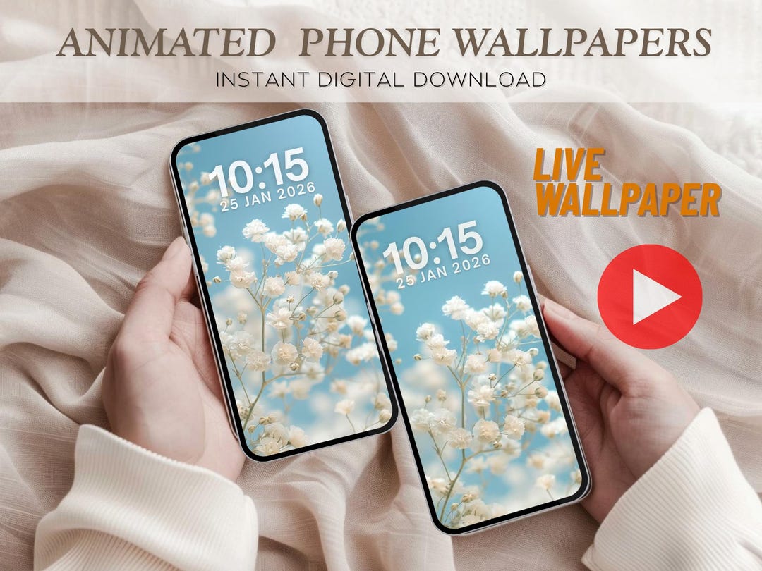 Cozy Floral iPhone Live Wallpaper – Animated Lock Screen (MP4 + PNG ...