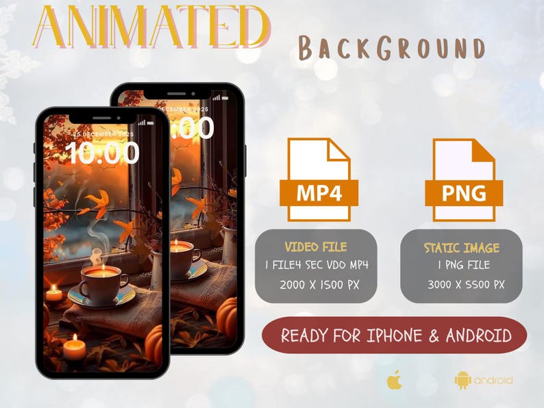Live Wallpaper Cozy Autumn Coffee Window | Animated iPhone Lock Screen ...