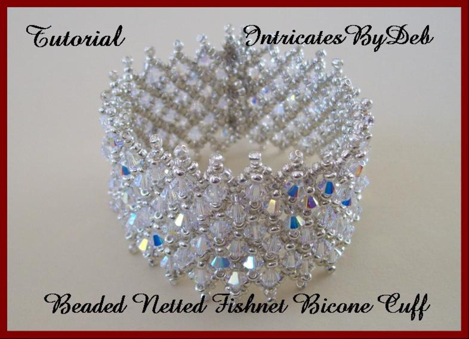 Beaded Crystal Bicone Cuff Bracelet Tutorial: Bead Netting Pattern (PDF ...
