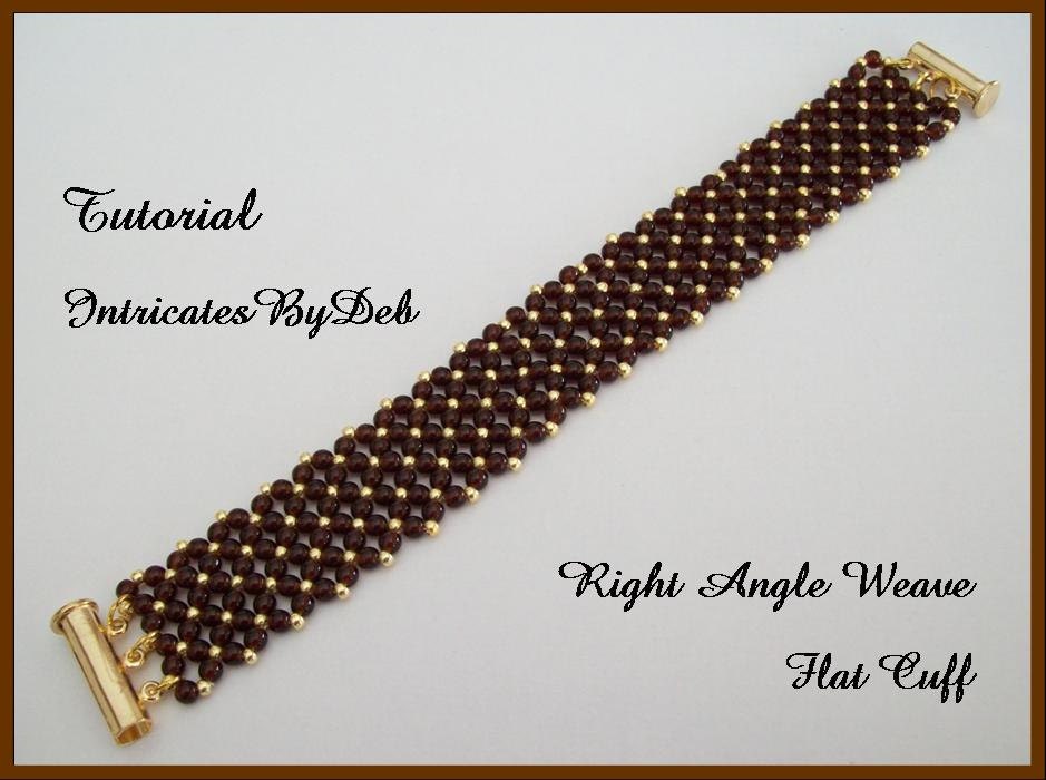 Beaded Cuff Bracelet Tutorial: Right Angle Weave Pattern (PDF Download ...