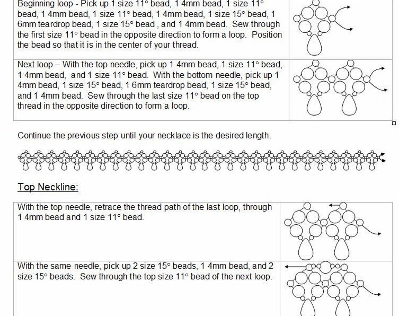 Pattern Beaded Modified Right Angle Weave Teardrop Necklace - Jewelry ...