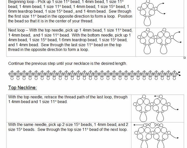 Pattern Beaded Modified Right Angle Weave Teardrop Necklace - Jewelry Beading Tutorial ...