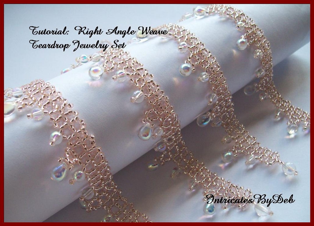 Beaded Teardrop Jewelry Set Tutorial: Right Angle Weave Necklace ...