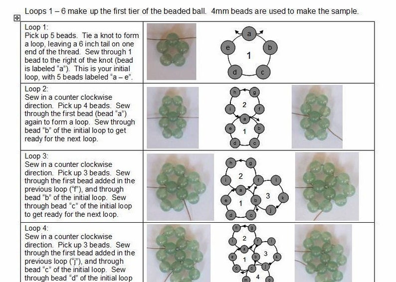 Tutorial Geometric Beaded Ball - 5 Beads X 12 Loops - Jewelry Beading ...