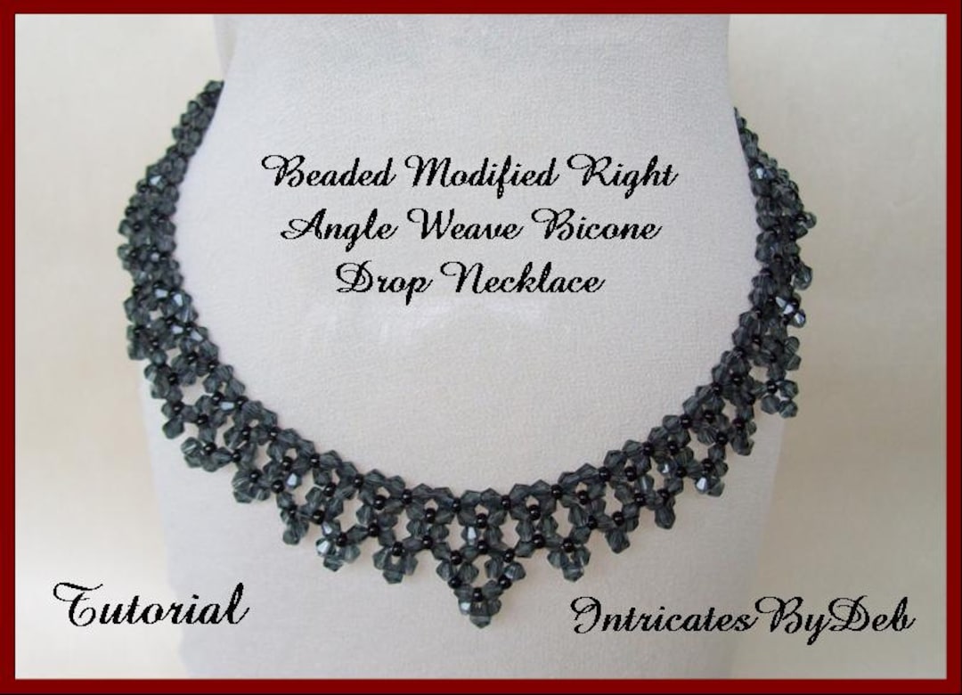 Beaded Bicone Drop Necklace Tutorial: Right Angle Weave Pattern (PDF ...