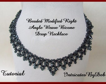 Pattern Beaded Modified Right Angle Weave Teardrop Necklace - Jewelry Beading Tutorial ...