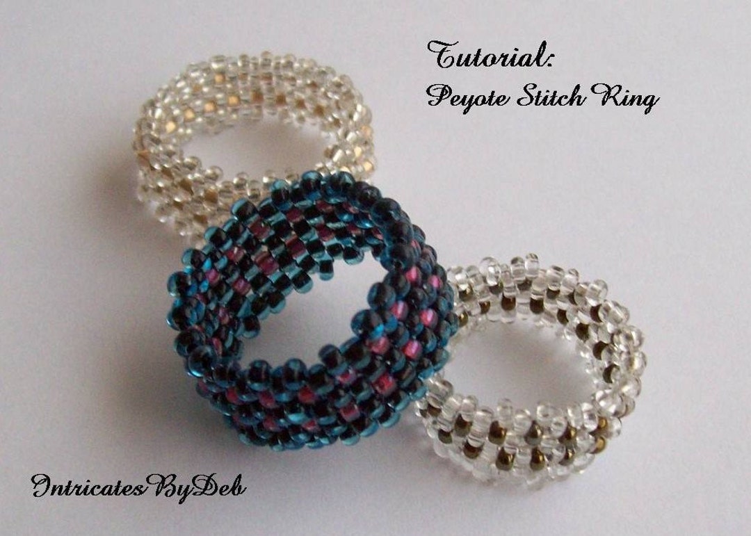 PDF Tutorial for Beaded Peyote Ring - Seed Bead Jewelry Beading Pattern ...