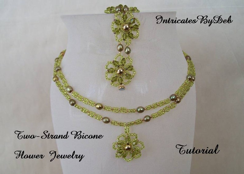 Pattern Bead Flower Necklace & Bracelet Jewelry With Bicones - Beading ...