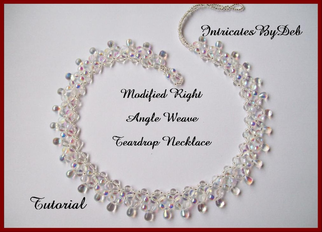 Pattern Beaded Modified Right Angle Weave Teardrop Necklace - Jewelry Beading Tutorial ...