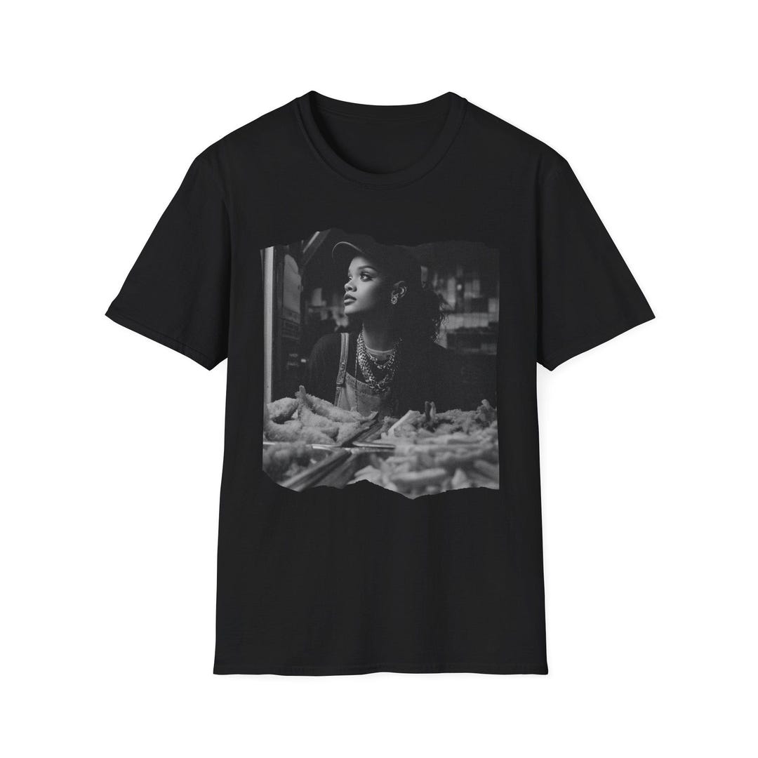 Rihanna in a Chippy T-shirt, Music Fan Shirt, Unisex Graphic Top, Celeb ...