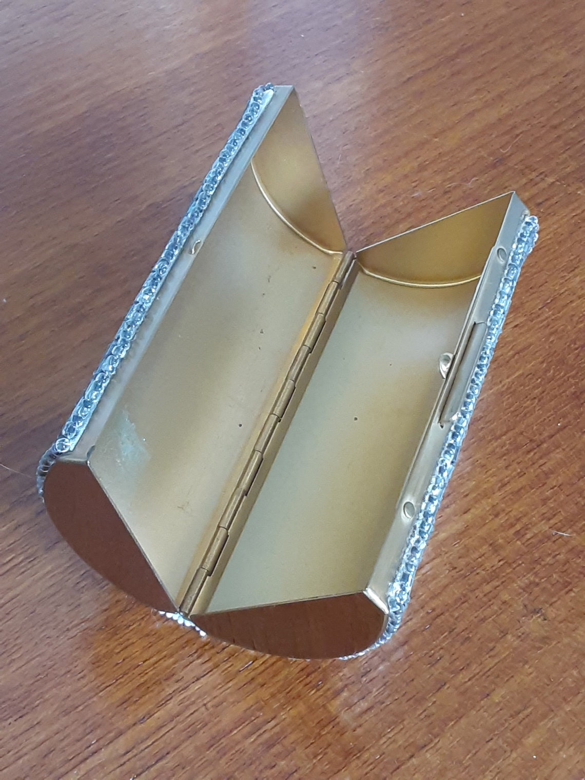 Vintage Mini Oval Beaded Metal Purse/cigarette Case - Etsy